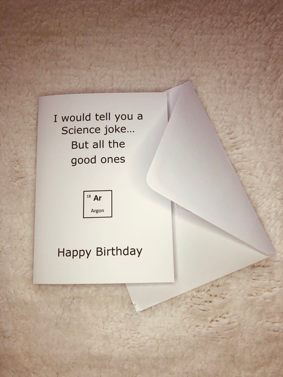 Science Birthday Card Funny Card Science Argon | Etsy