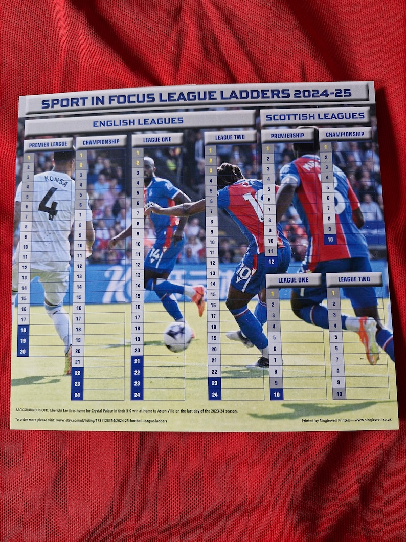 2024-25 Football League Ladders - Etsy