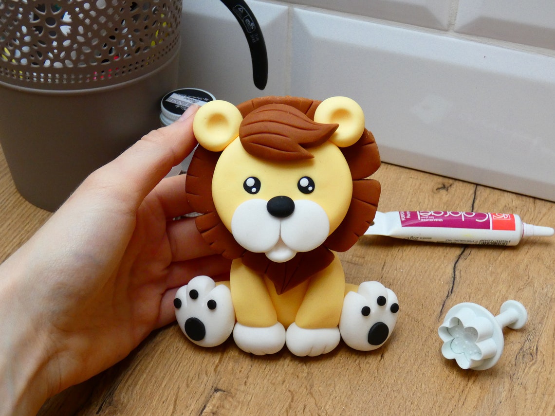 Lion Cake Topper VIDEO Tutorial With Templates - Etsy