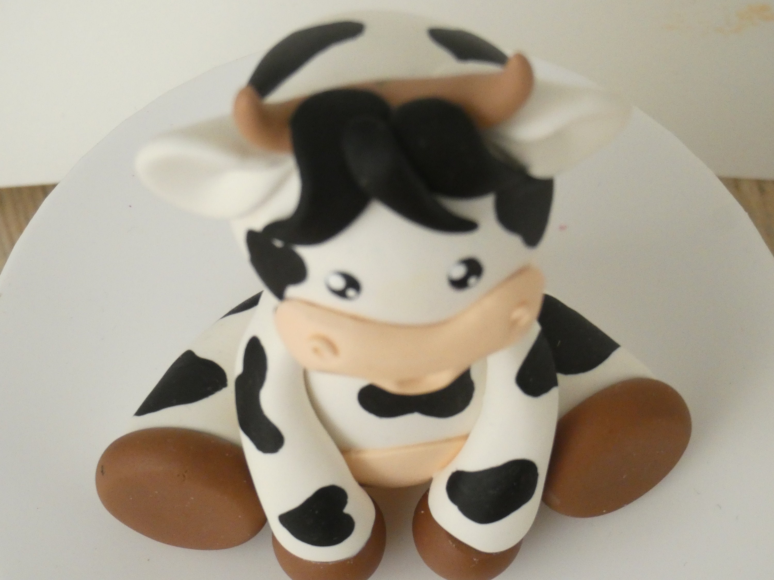 Cow Cake Topper Fondant or Cold Porcelain - Etsy