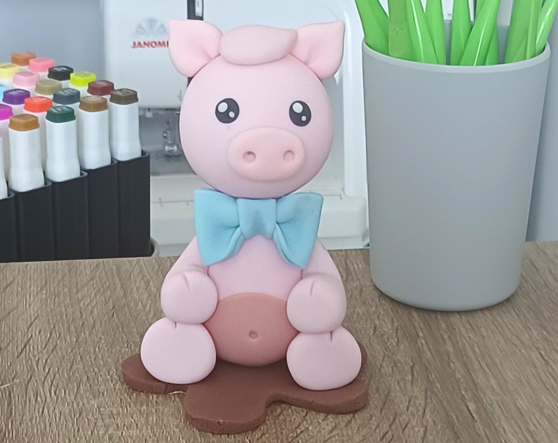 Pig Cake Topper VIDEO Tutorial With Templates - Etsy