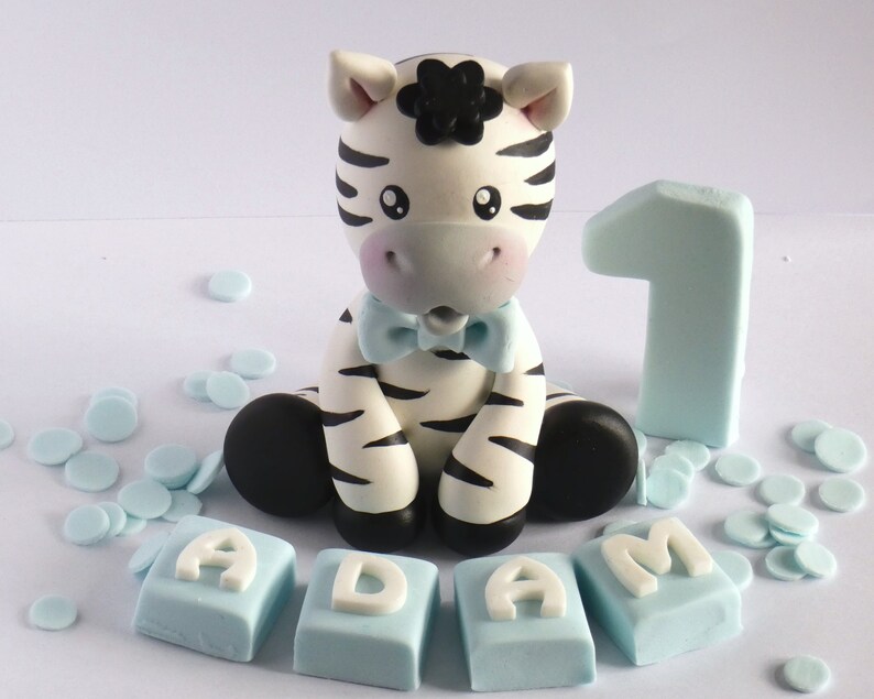 Zebra Figurine Cake Topper Fondant or Cold Porcelain Safari - Etsy