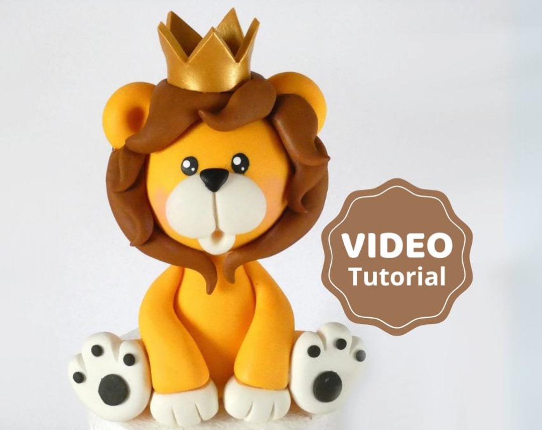 Lion Cake Topper VIDEO Tutorial With Templates - Etsy