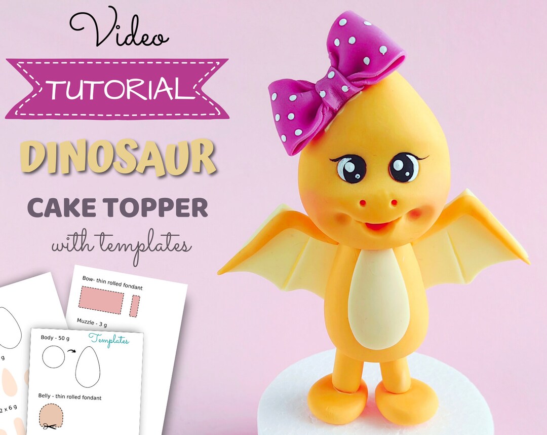 Dinosaur pterodactyl Cake Topper VIDEO Tutorial With - Etsy
