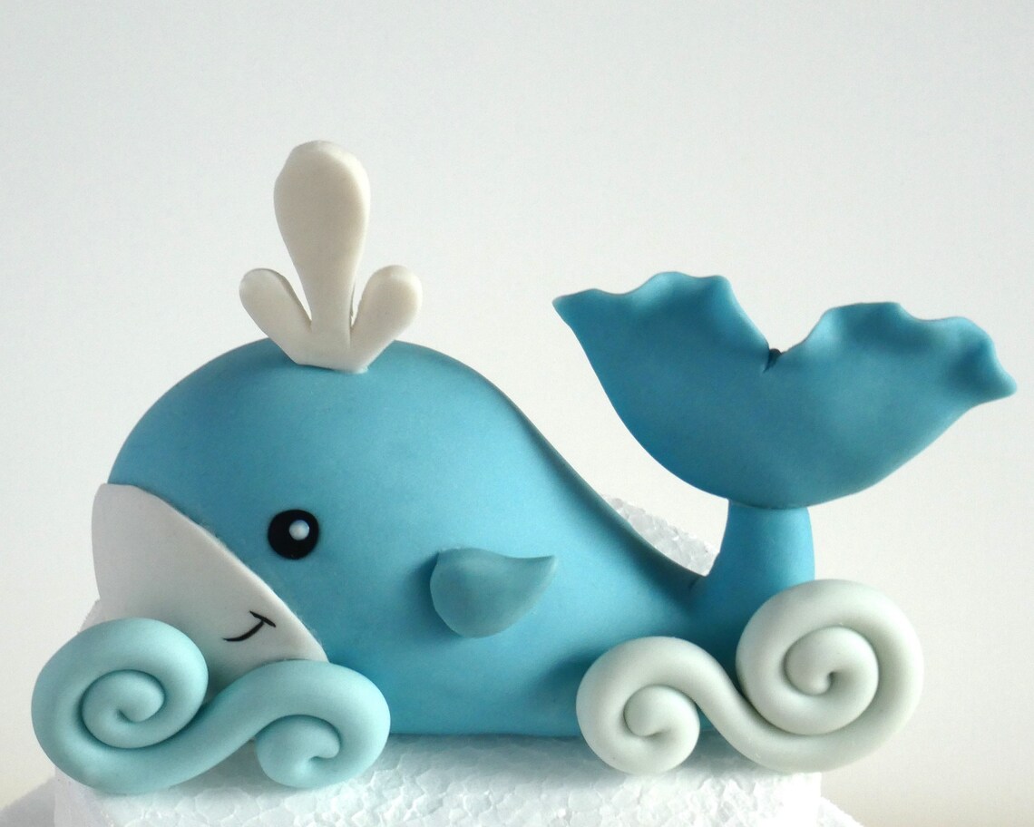 Whale Cake Topper Fondant or Cold Porcelain - Etsy