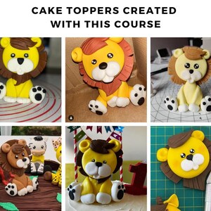 Lion Cake Topper VIDEO Tutorial With Templates - Etsy
