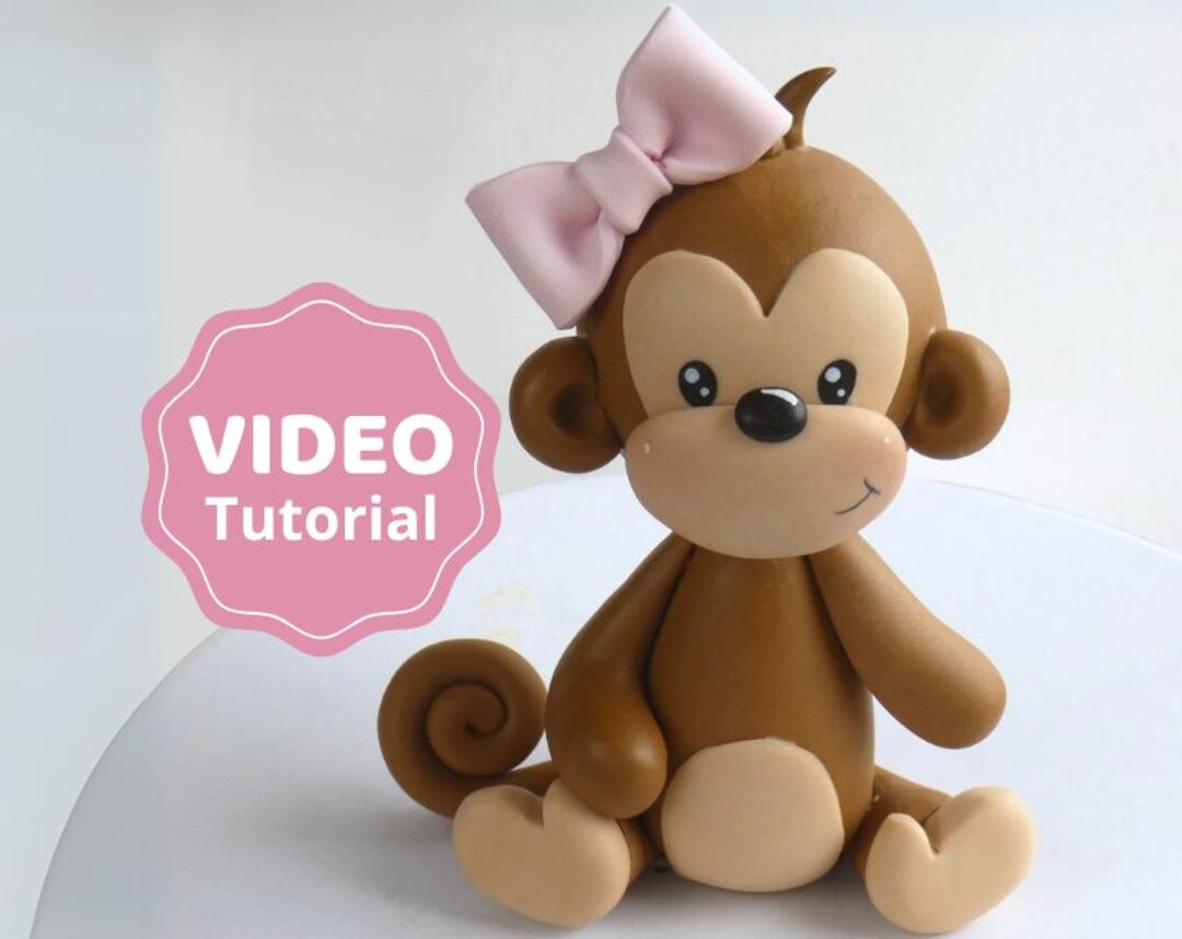 Monkey Cake Topper VIDEO Tutorial With Templates - Etsy