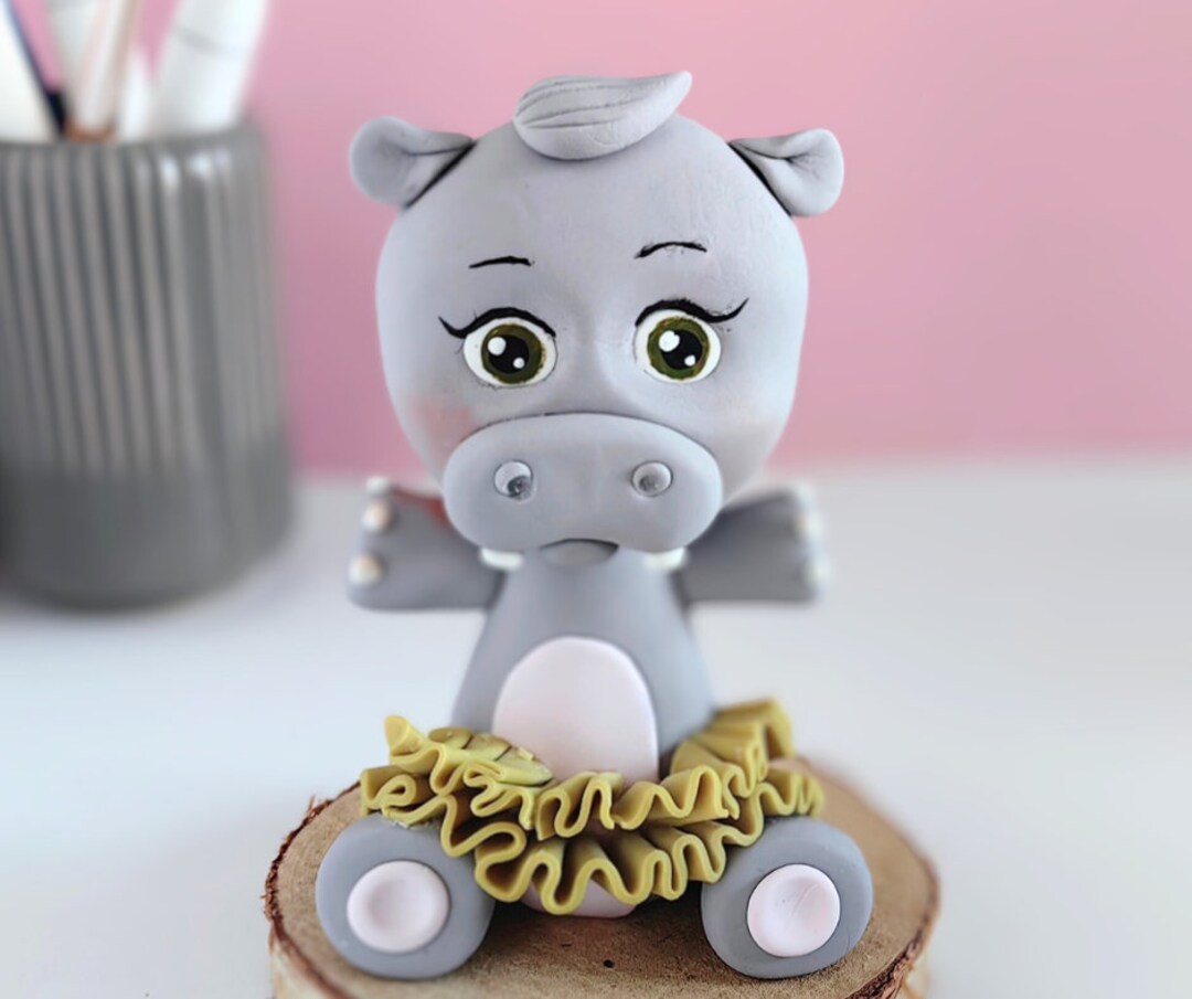 Hippo Cake Topper VIDEO Tutorial With Templates - Etsy