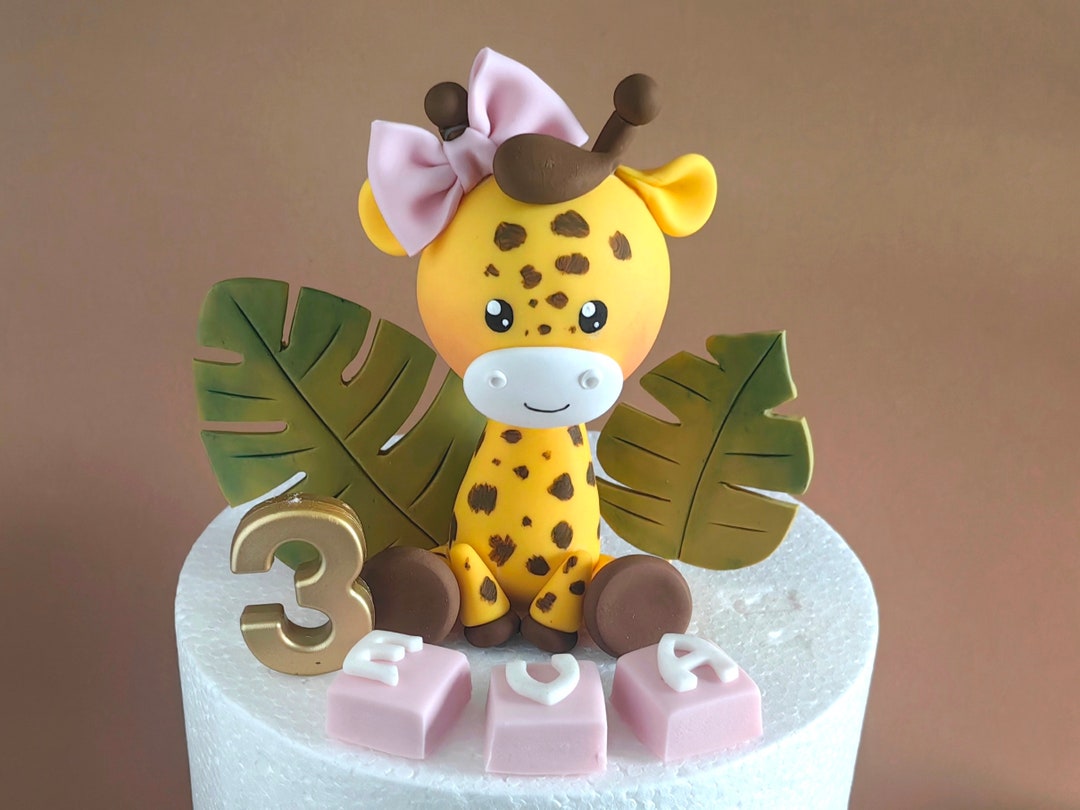 Giraffe Cake Topper Fondant or Cold Porcelain, Baby Shower Cake Topper ...
