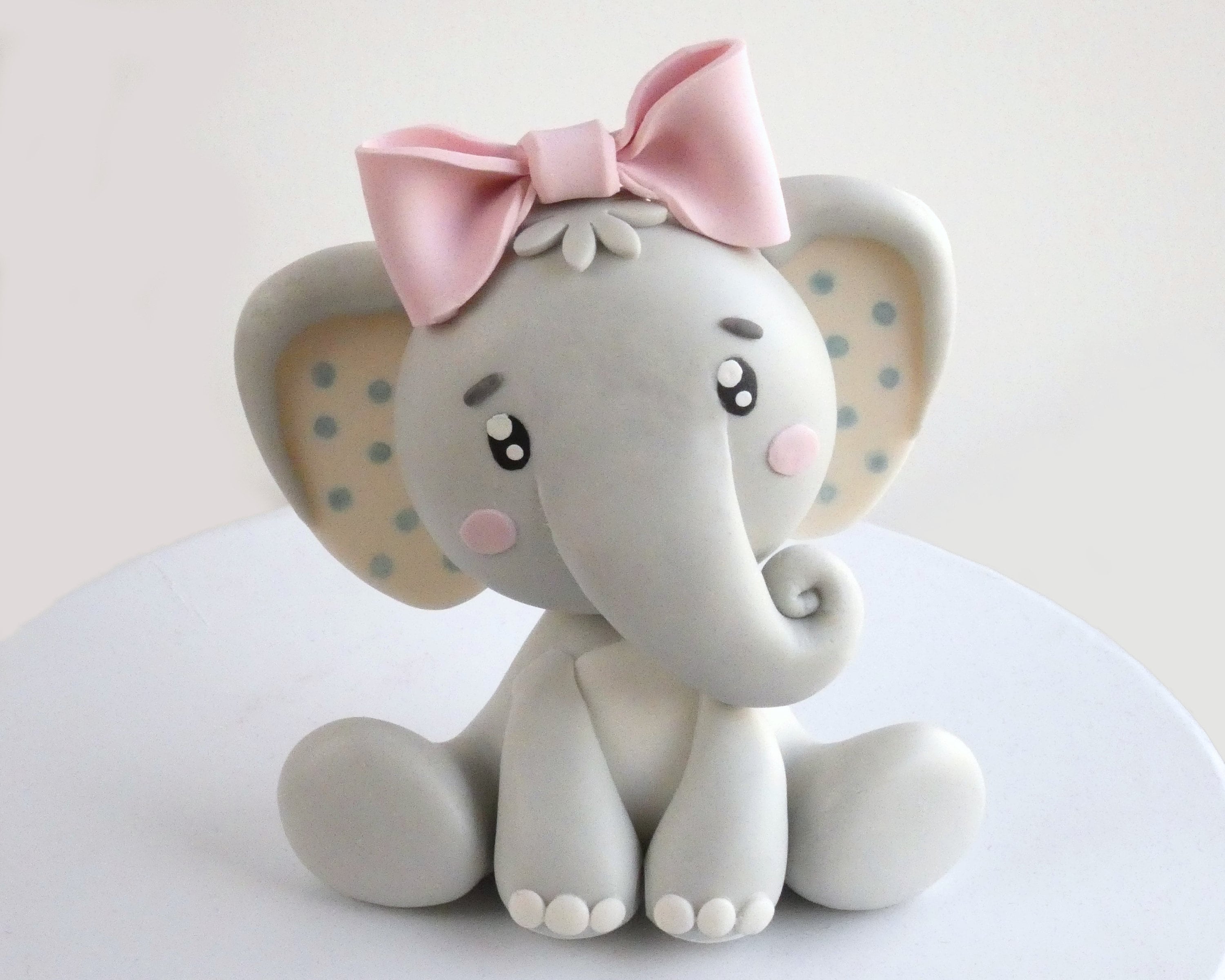 Elephant Figurine Cake Topper Fondant or Cold Porcelain - Etsy UK