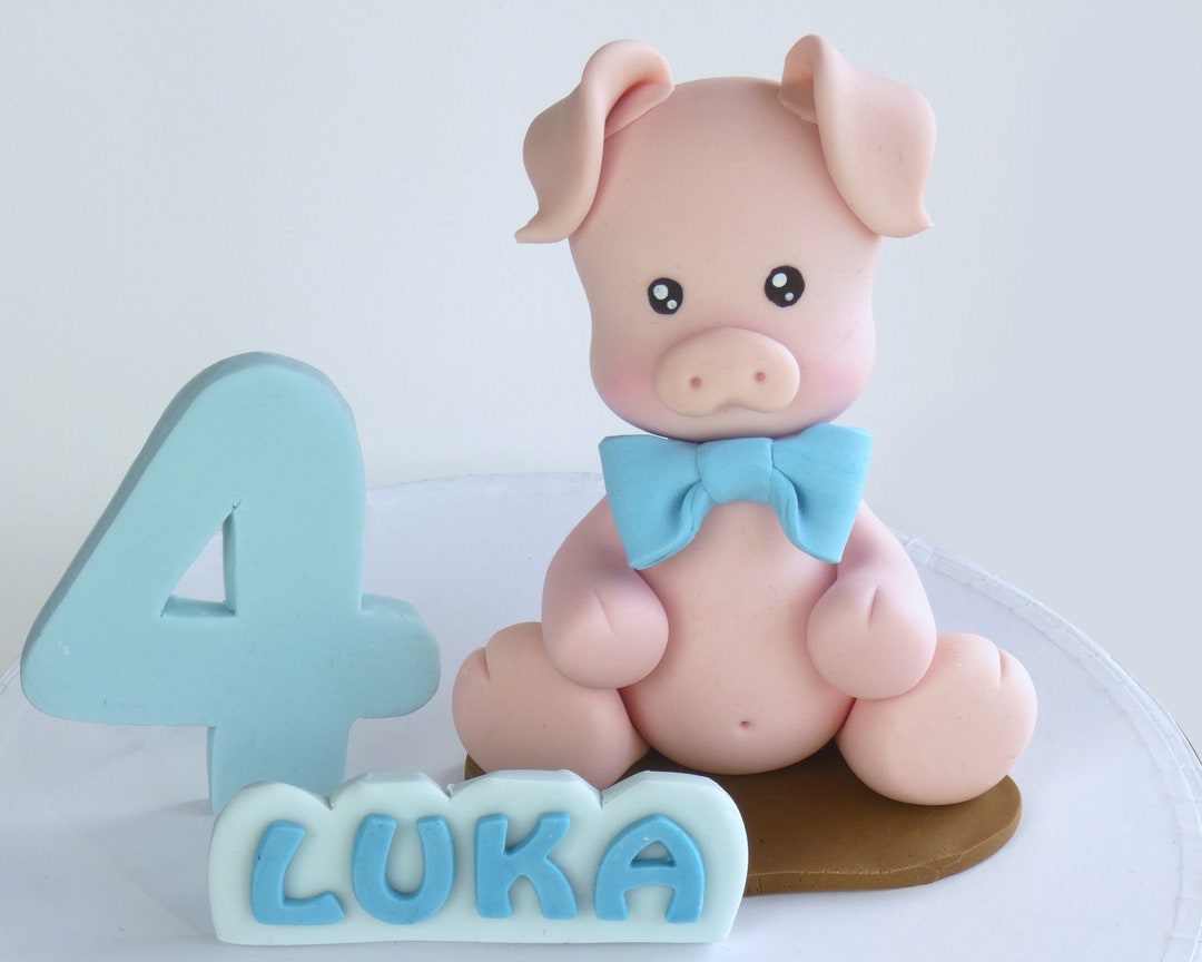 Pig Cake Topper Fondant or Cold Porcelain - Etsy