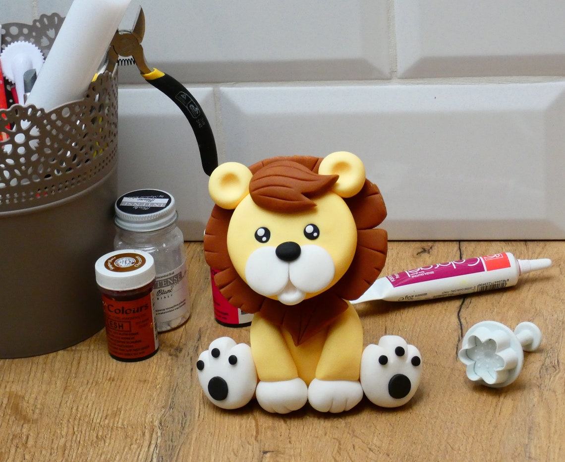 Lion Cake Topper VIDEO Tutorial With Templates - Etsy