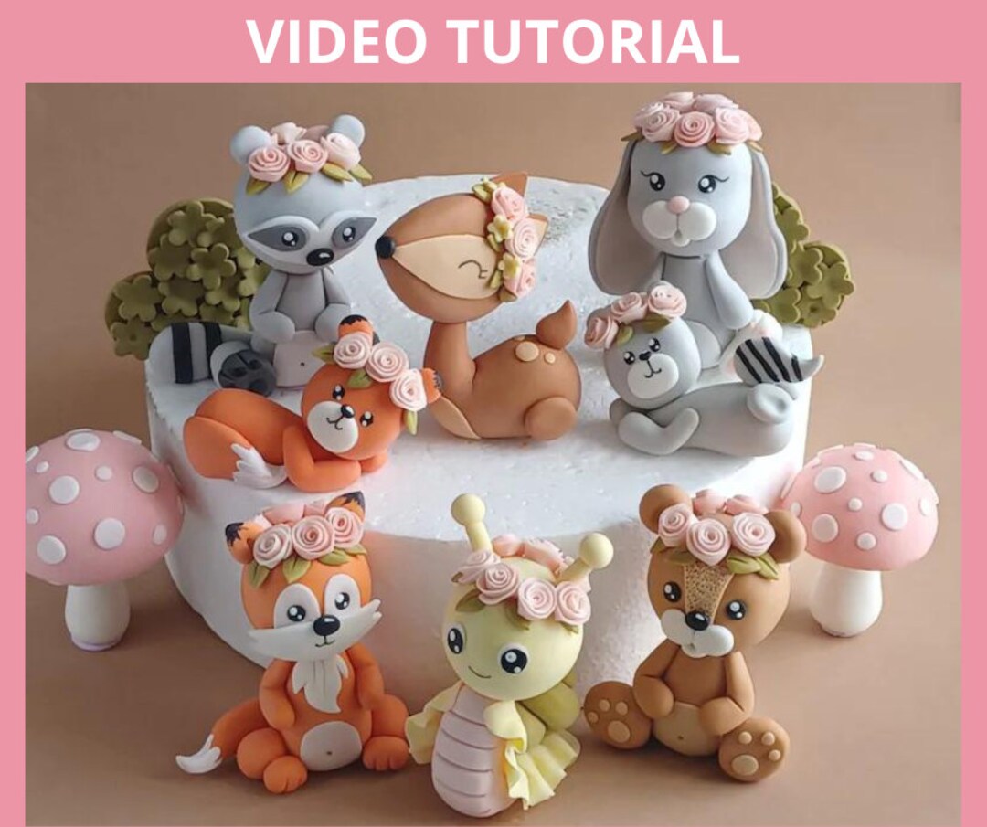 Woodland Animals Cake Topper VIDEO Tutorial With Templates - Etsy