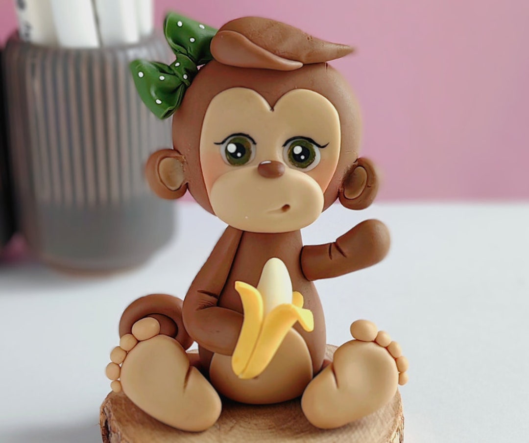 Monkey Cake Topper VIDEO Tutorial With Templates - Etsy