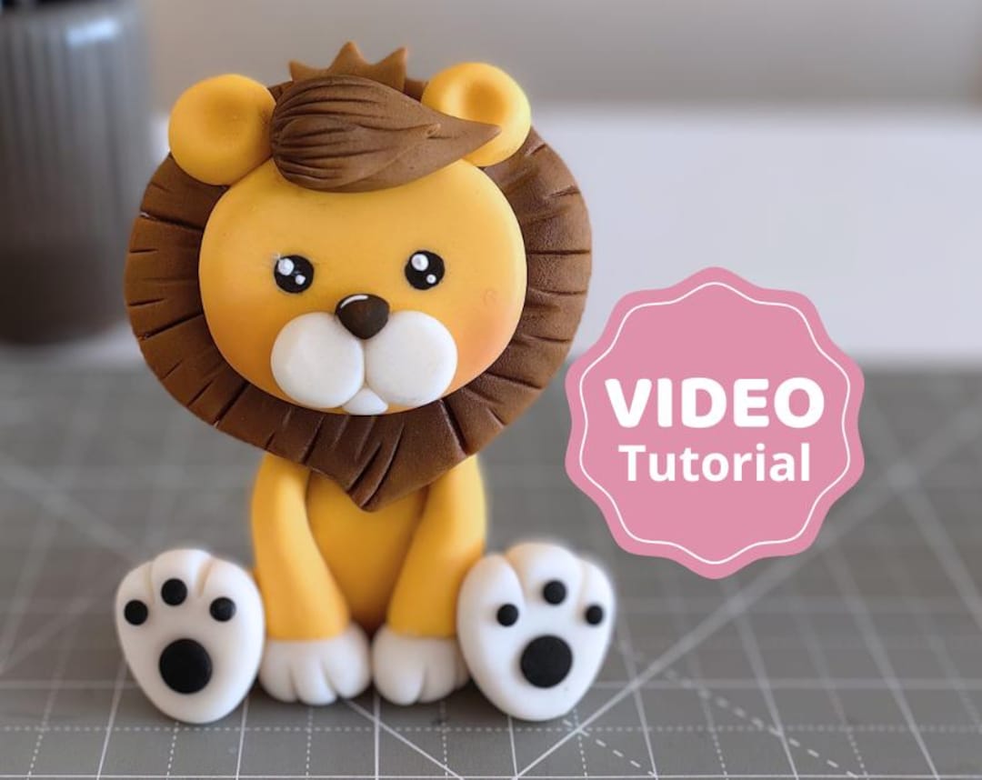 Lion Cake Topper VIDEO Tutorial With Templates - Etsy