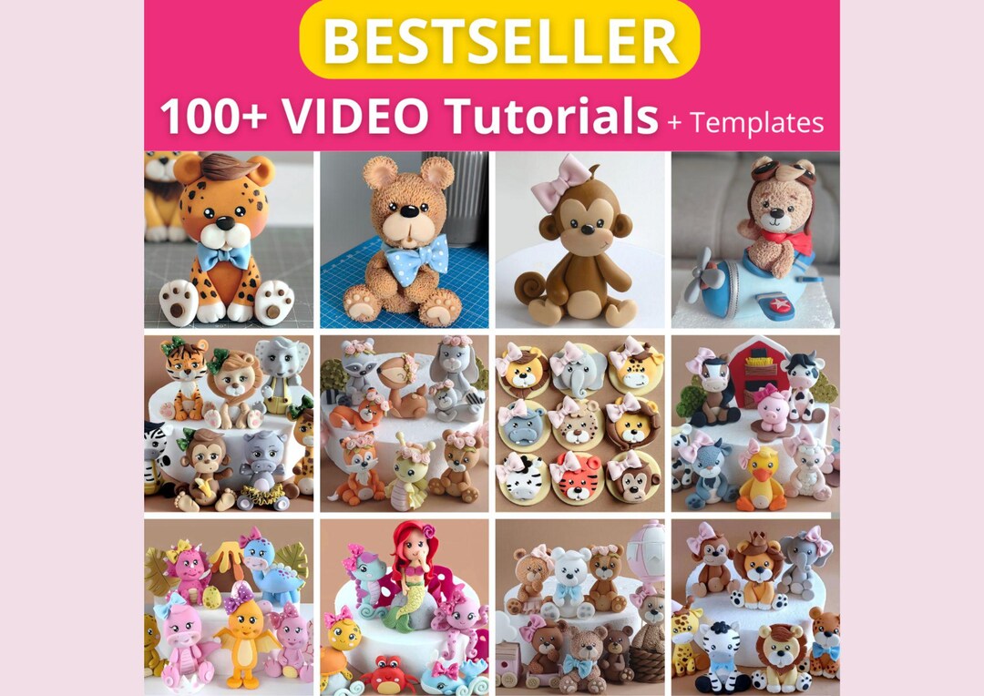 100+ Cake Toppers VIDEO Tutorials - Learn How to Make Over 100 Fondant ...