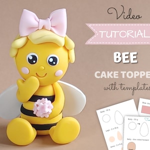 Fondant Bee Cake Topper VIDEO Tutorial With Templates - Etsy