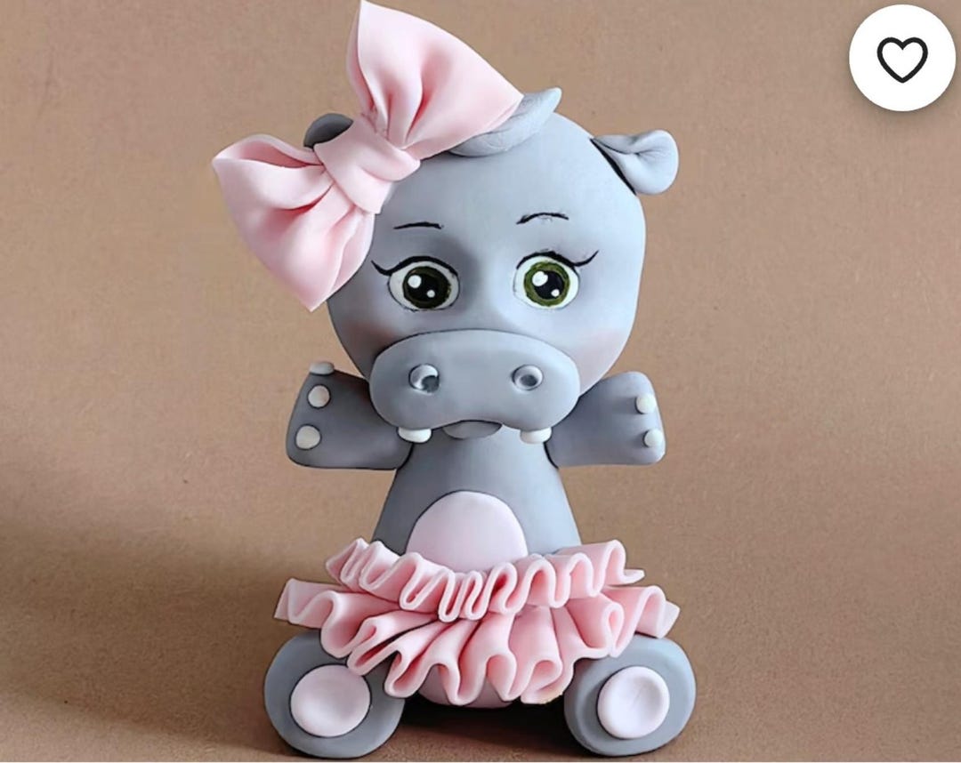 Hippo Cake Topper VIDEO Tutorial With Templates - Etsy