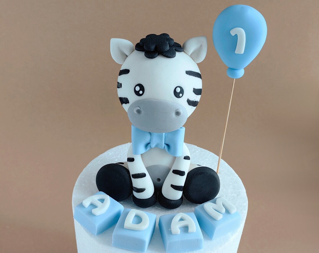 Zebra Figurine Cake Topper Fondant or Cold Porcelain, Safari Animal ...