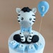 Zebra Figurine Cake Topper Fondant or Cold Porcelain, Safari Animal ...