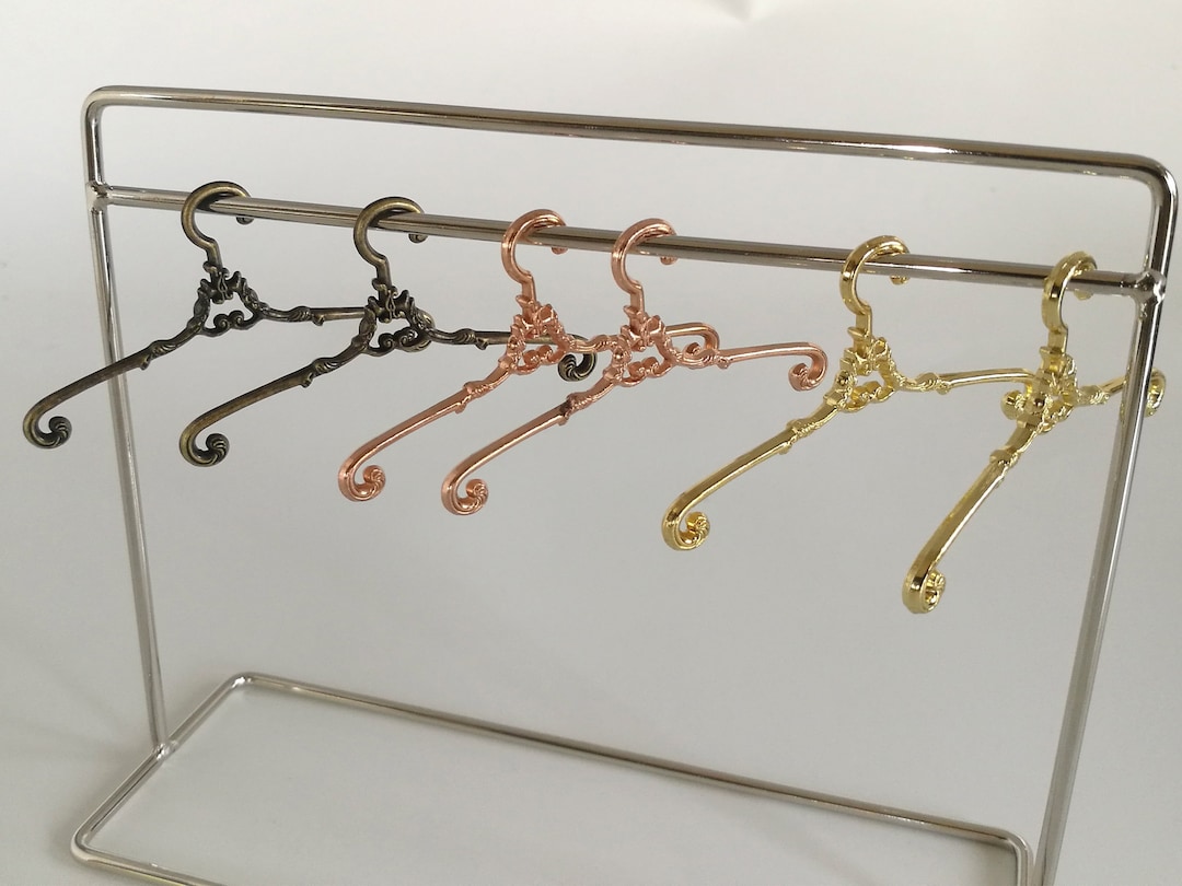 Antique Brass Miniature Hangers: Doll Clothes Display, Scale 1/12, 1/6 ...