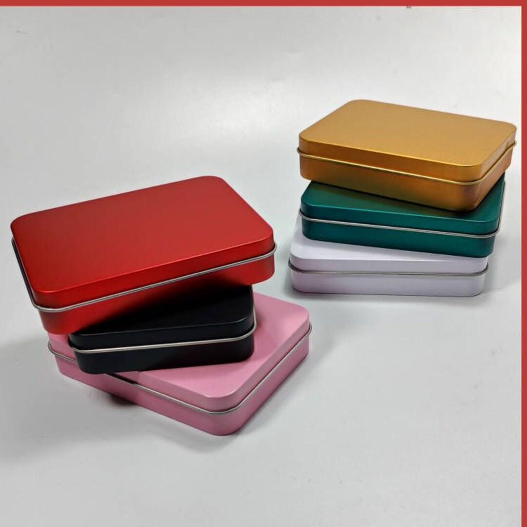 Rectangular Metal Tin ,craft Tin ,stash Container ,9 Color,5 Pack - Etsy