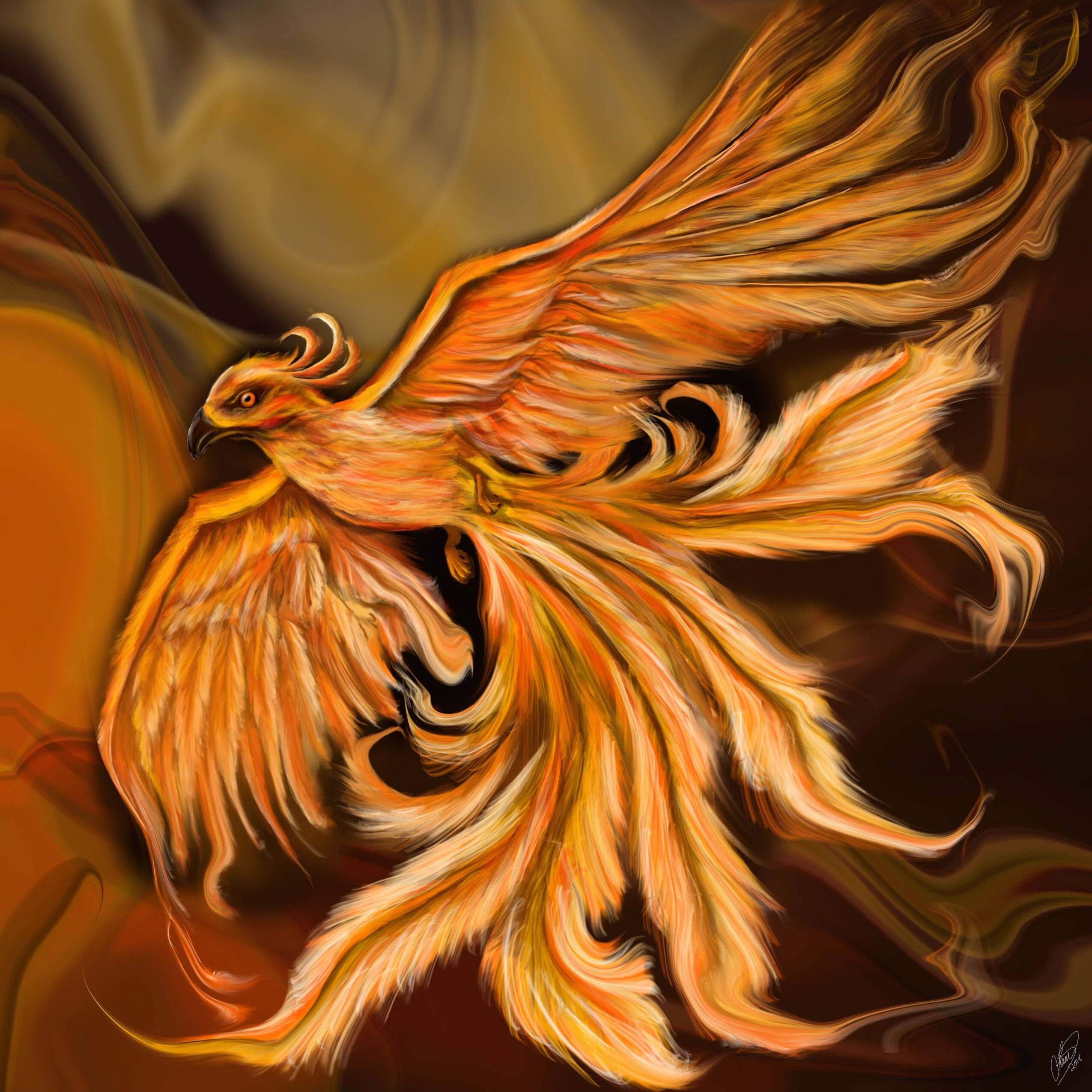 Phoenix Fire Print From Original Digital Art, Canvas, Aluminium, Poster ...