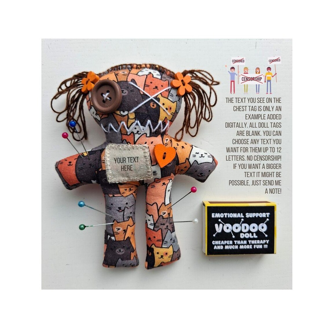 Voodoo Doll Fridge Magnet - Pin Cushion - Dammitdoll - Therapy - Snarky ...