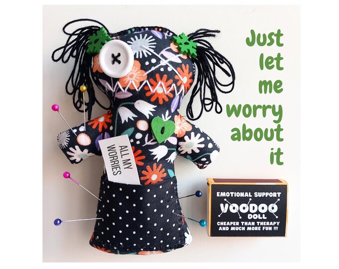 Front Pocket Emotional Support Voodoo Doll Fridge Magnet - Pin Cushion ...