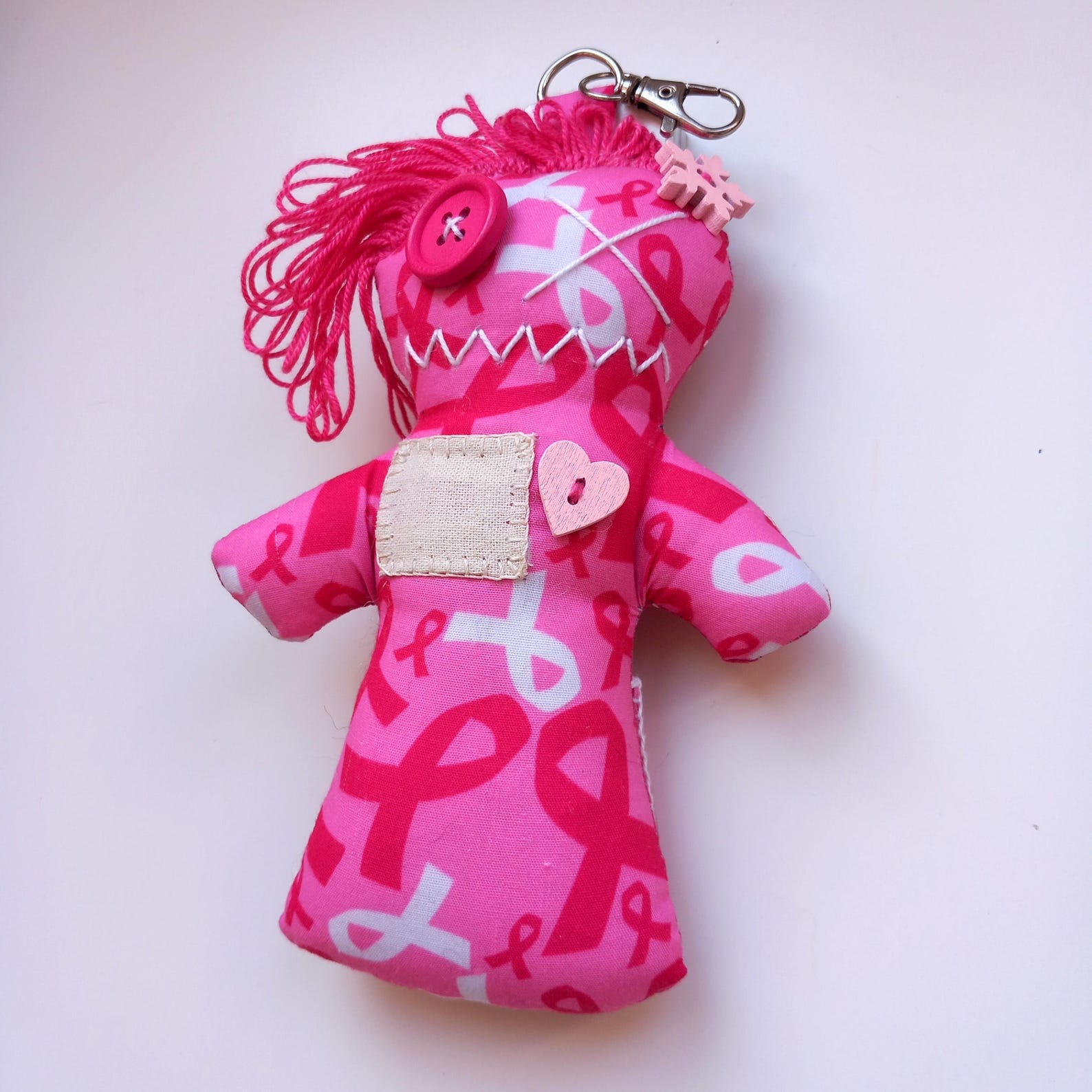 Keychain/charm Stress Relieve Voodoo Doll With Back Pocket - Get Well ...