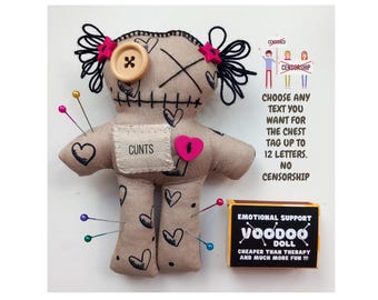 Emotional Support Voodoo Doll Fridge Magnet Pin Cushion Dammit Doll ...