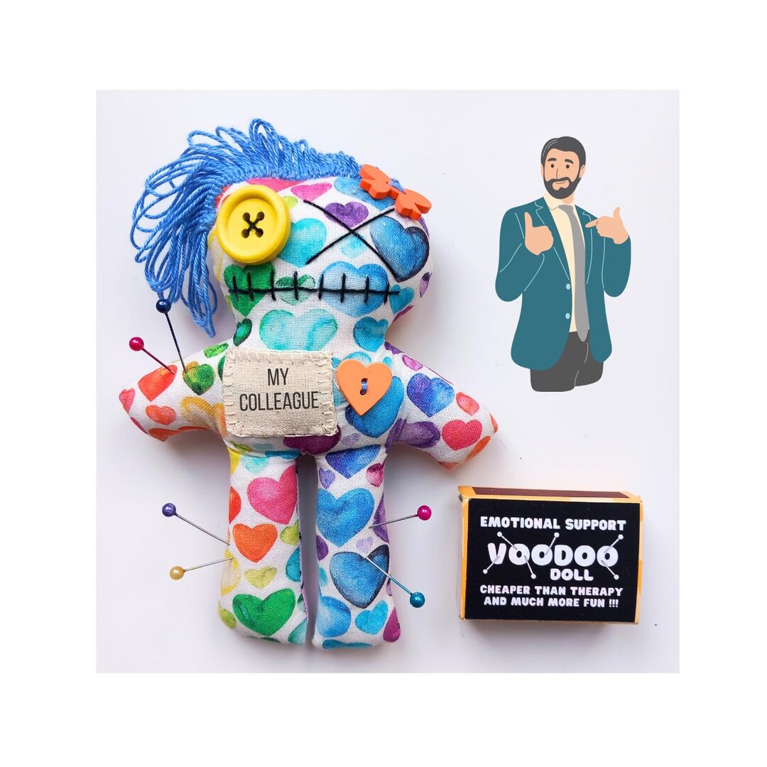 Emotional Support Voodoo Doll Fridge Magnet - Snarky - Fun Party Gift ...