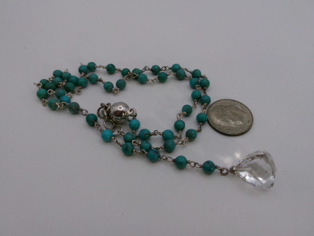 Two DEB GUYOT Turquoise and Rock Crystal Necklaces - Etsy