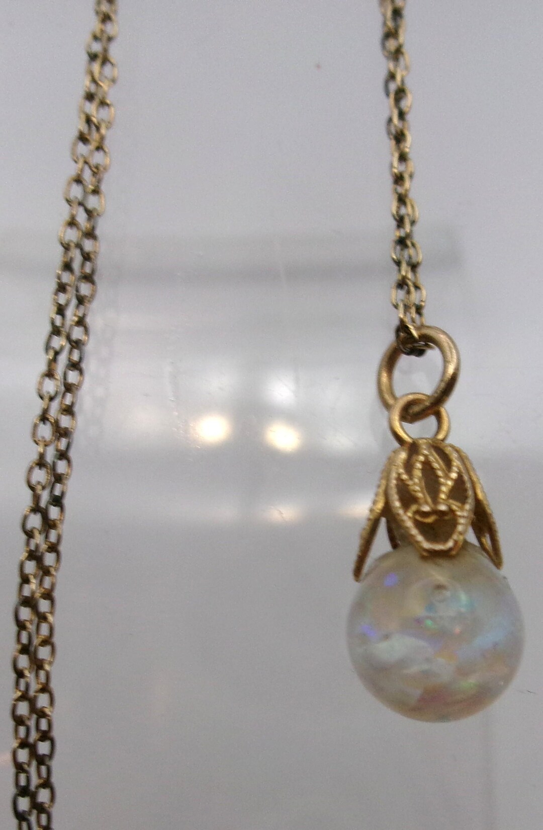 Vintage Gold Filled Floating Opal Pendant Necklace - 18 Inch - Etsy