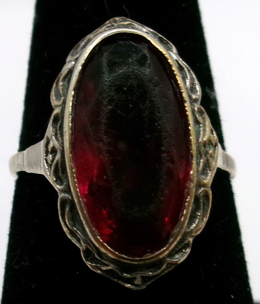 60s Vintage 925 Sterling Ruby Red Stone Ring Sz 6.5 - Etsy