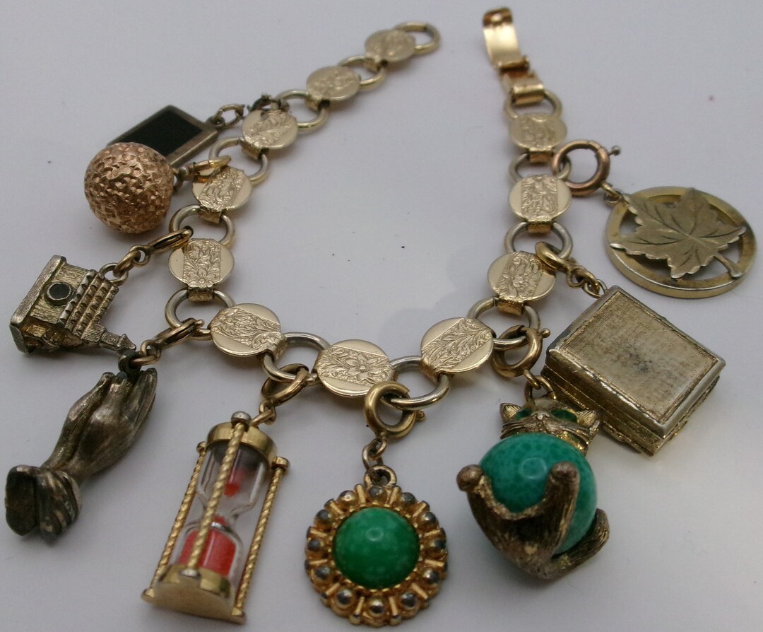 Vintage Sarah Coventry Charm Bracelet Mechanical, Movable, Stanhope ...