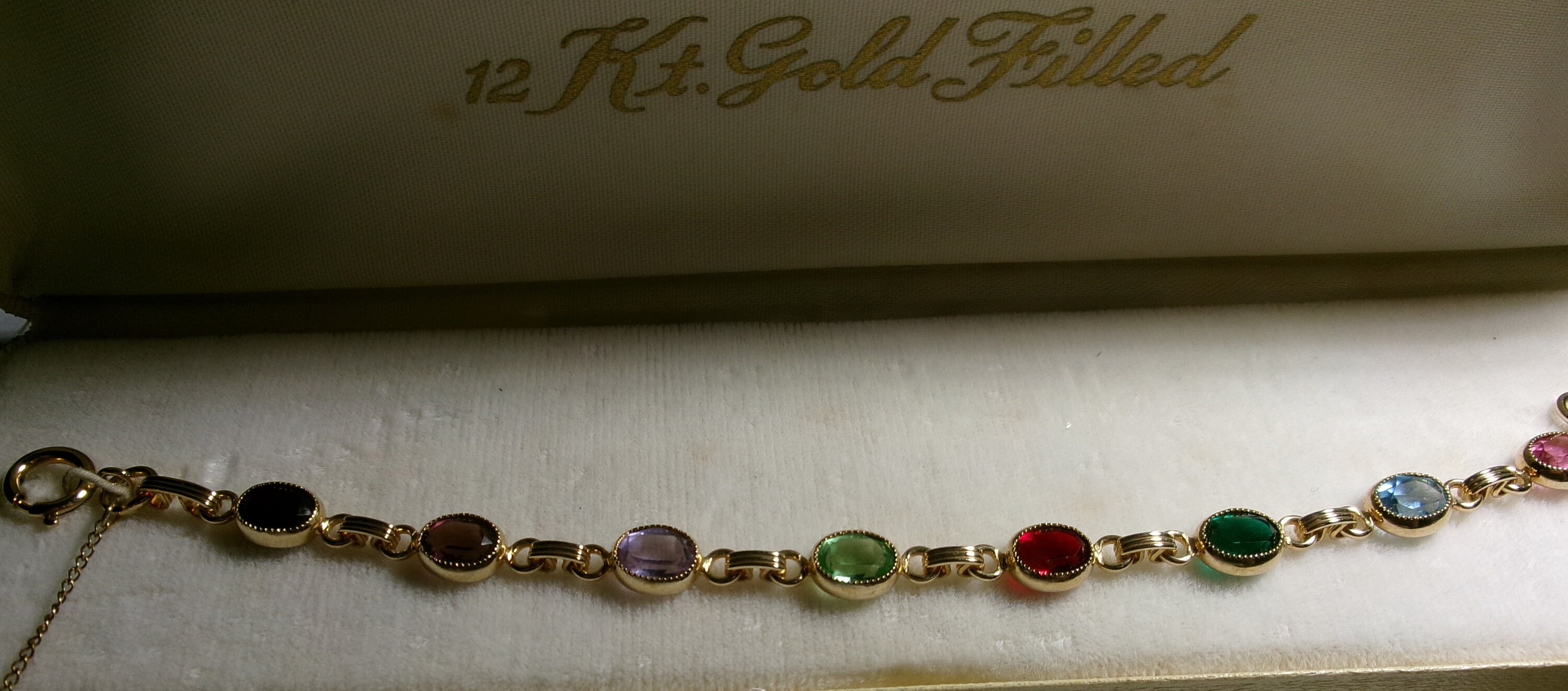 1970s Vintage 12k Gold Filled Syn Gem Stone Set Oval Link - Etsy