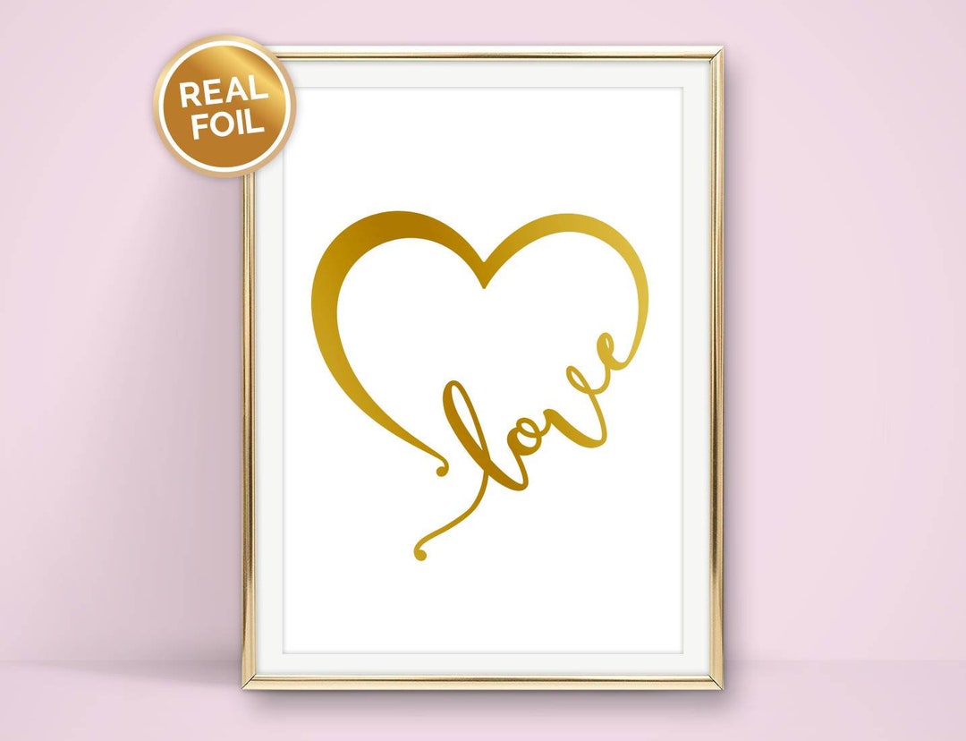 Love Heart Print A4 A5 7x5 or 6x4 Foil Print Available - Etsy
