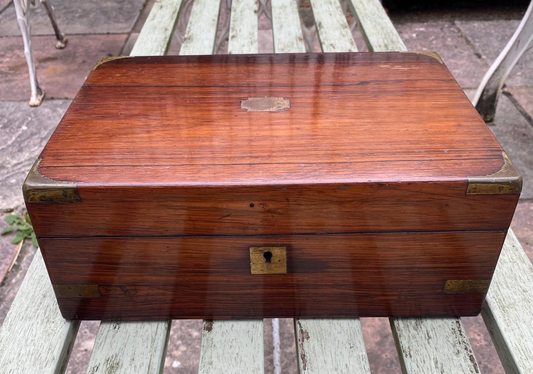 Early Victorian English Mahogany Veneered Writing Slope With Patented ...