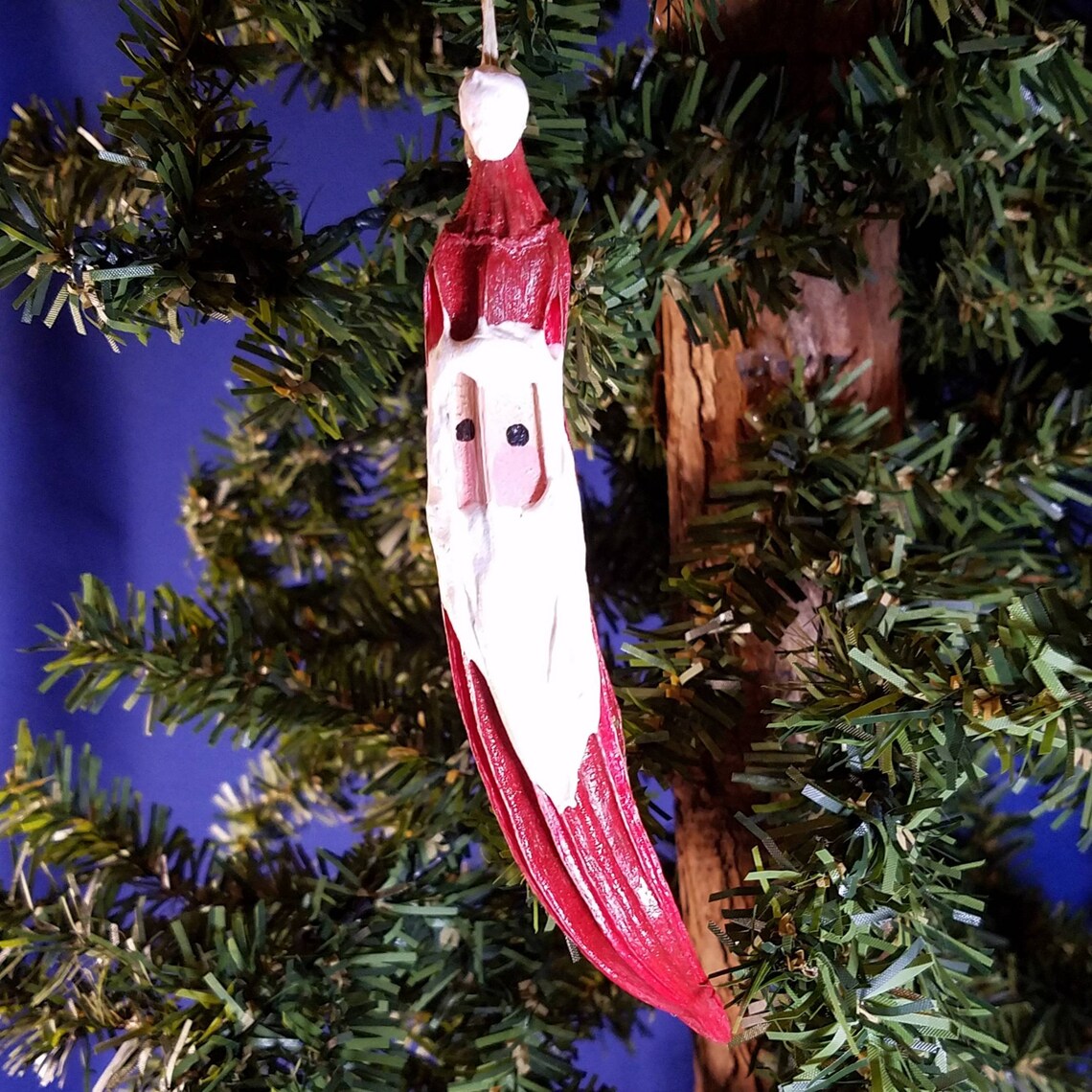 Okra Santa Handmade Christmas Ornament, Santa Claus Ornament, Dried ...