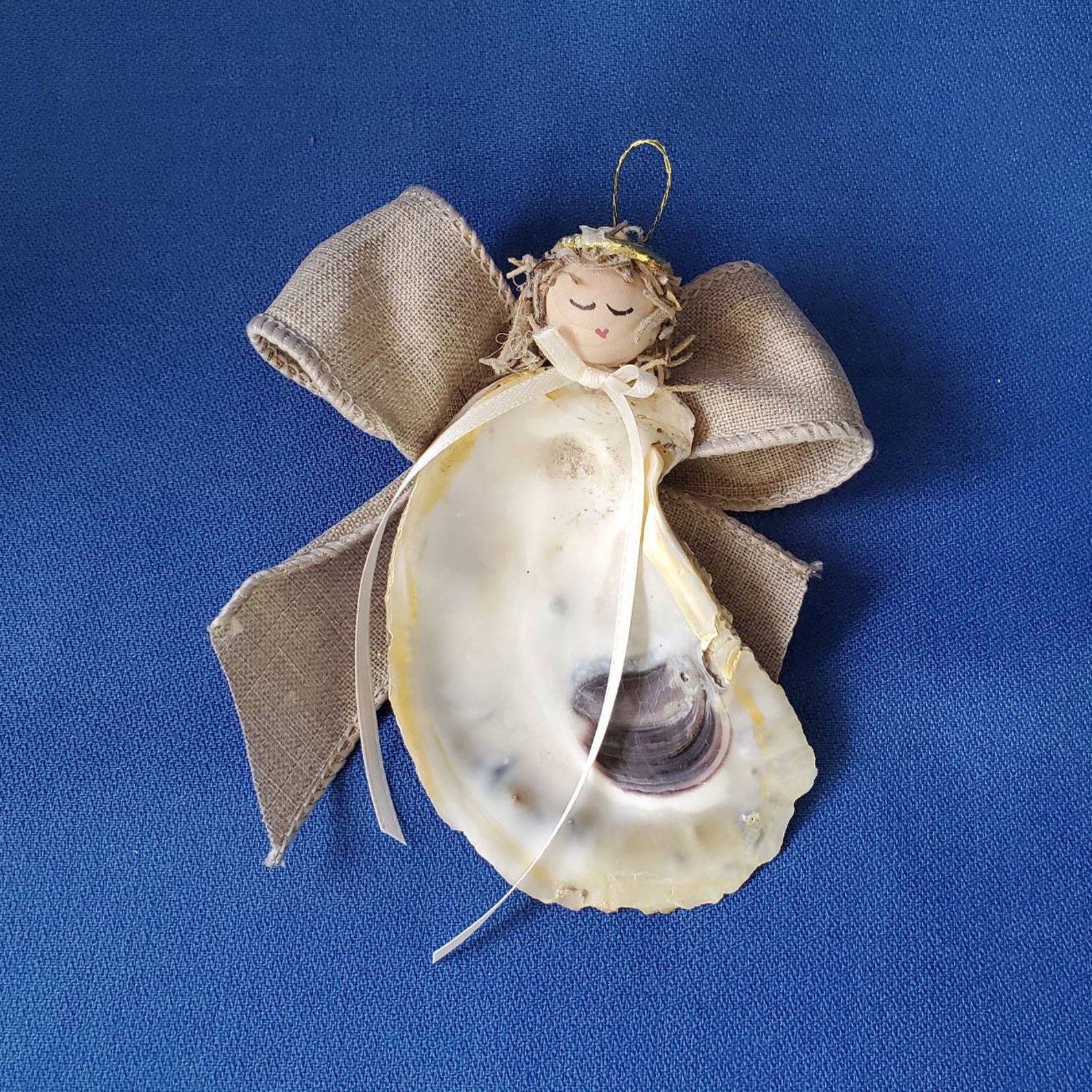 Oyster Shell Angel Handmade Nautical Christmas Ornament Beach | Etsy