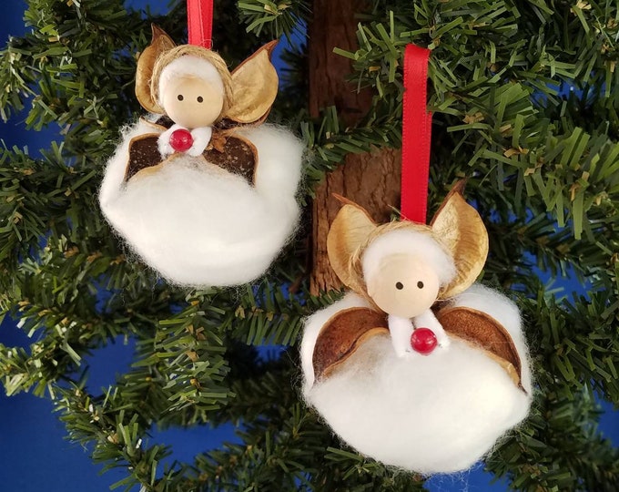 Cotton Angel Handmade Christmas Ornament, Angel Ornament, Southern ...