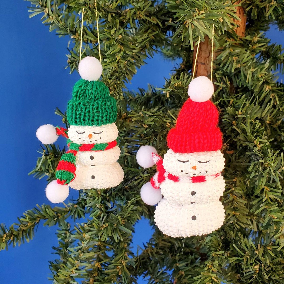 Sea Urchin Snowman Handmade Nautical Christmas Ornament, Snowman ...