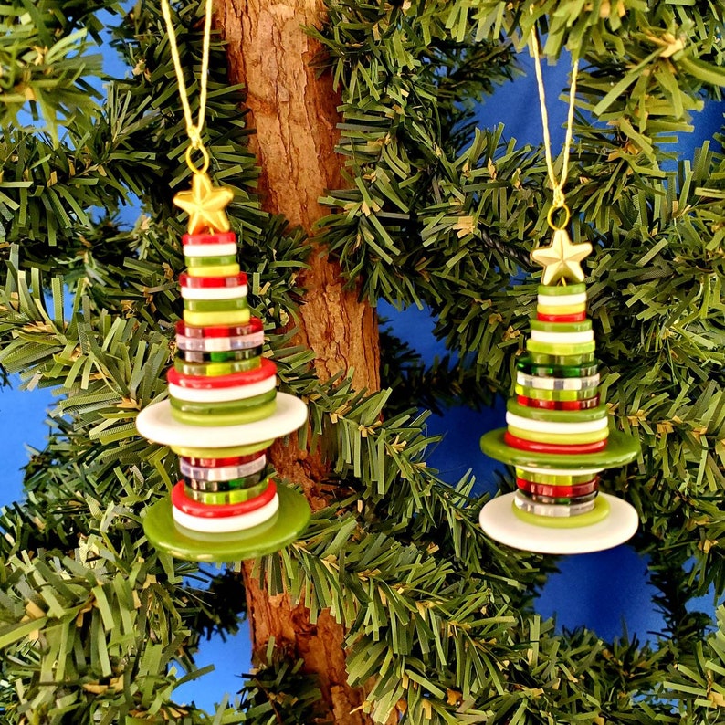 Handmade Button Tree Christmas Ornament, Button Decor, Sewing ...