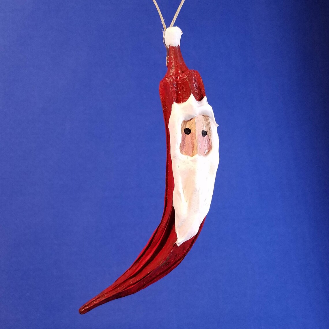 Okra Santa Handmade Christmas Ornament, Santa Claus Ornament, Dried ...