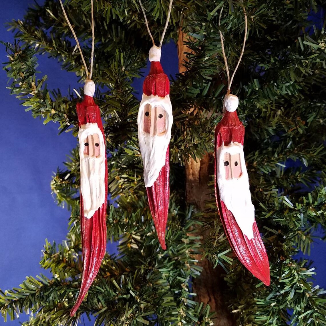 Okra Santa Handmade Christmas Ornament, Santa Claus Ornament, Dried ...