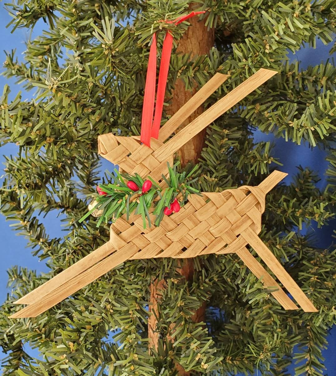 Scandinavian Woven Reindeer Deer Handmade Christmas Ornament, Reindeer ...