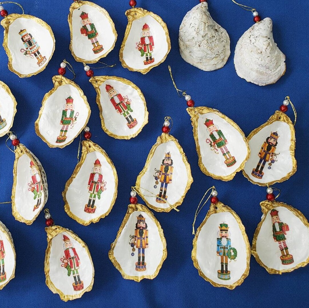 Oyster Shell Nutcracker Handmade Nautical Christmas Ornament, Beach ...