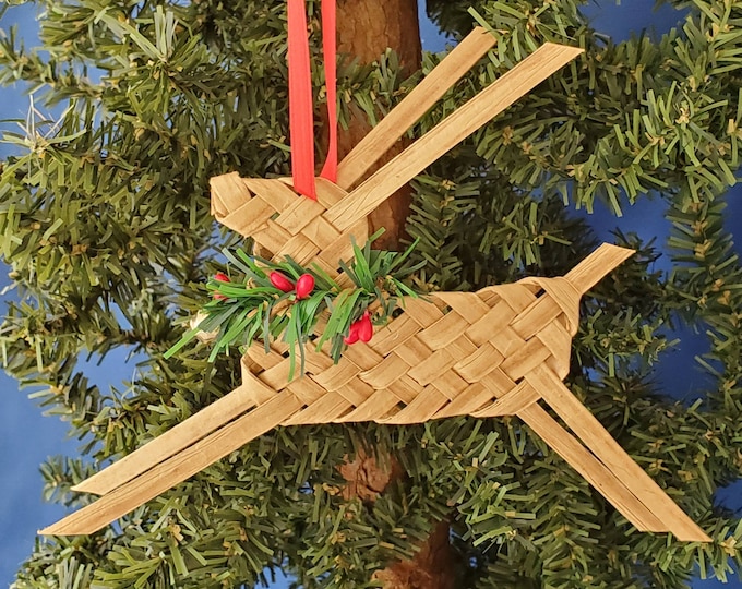 Scandinavian Woven Reindeer Deer Handmade Christmas Ornament, Reindeer ...