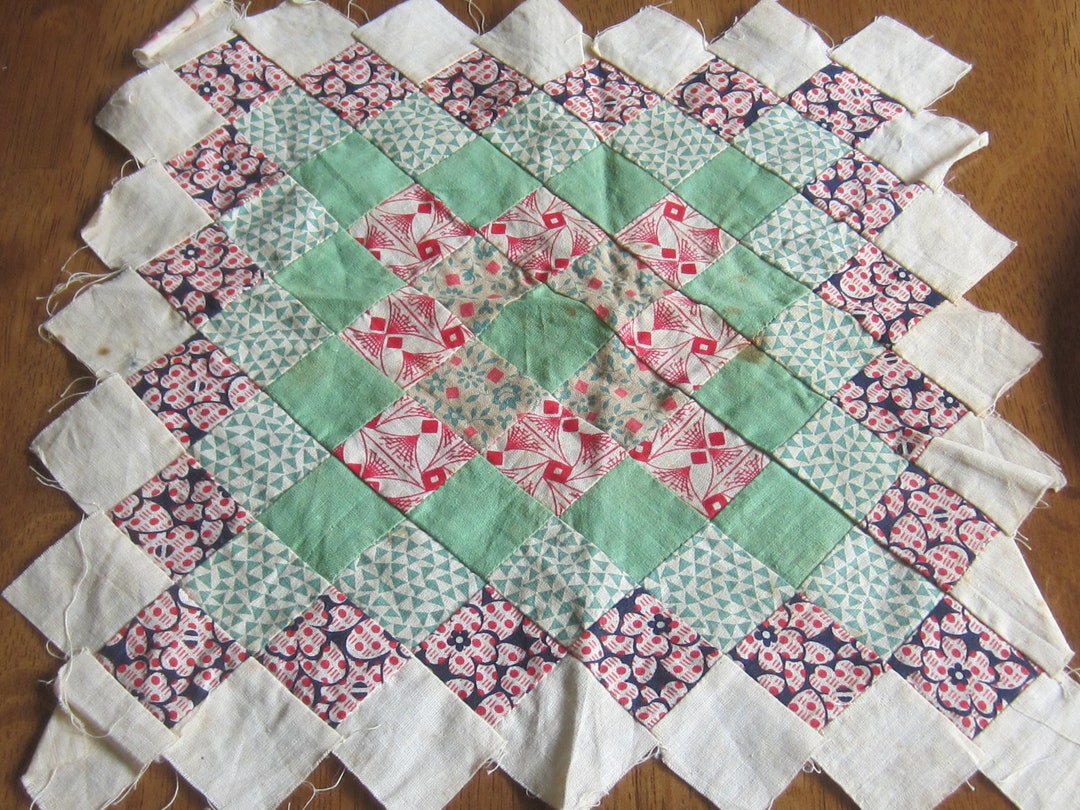 One Charming Vintage Feedsack Phili Pavement Quilt Block - Etsy